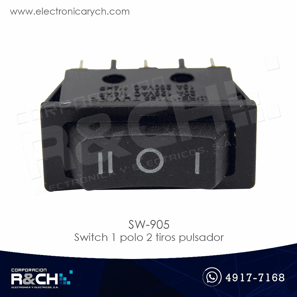 SW-905 Switch 1 polo 2 tiros pulsador | Electronica R&CH